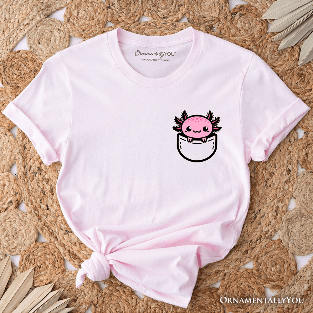 Cute Pocket Pink Axolotl T-Shirt, Salamander Animal Tee - Walmart.com