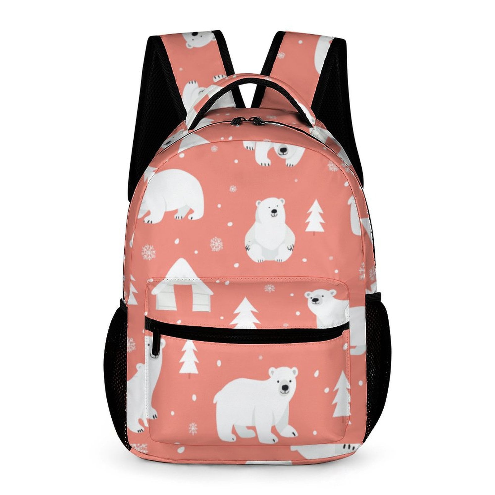 Cute Polar Bear Backpacks School Bookbag Shoulder Backpack Hiking ...