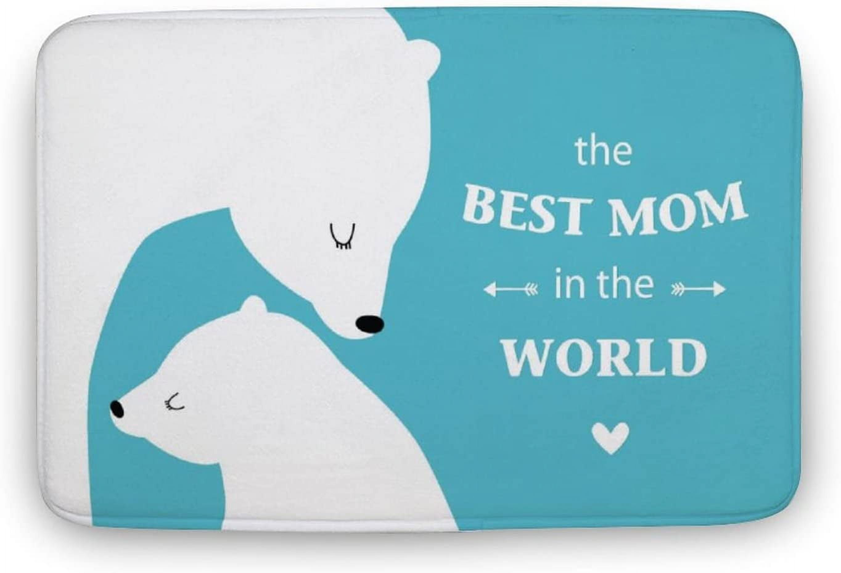 Cute Polar Bears Bath Mat Mother‘s Day Quote Bathroom Rugs Non Slip ...