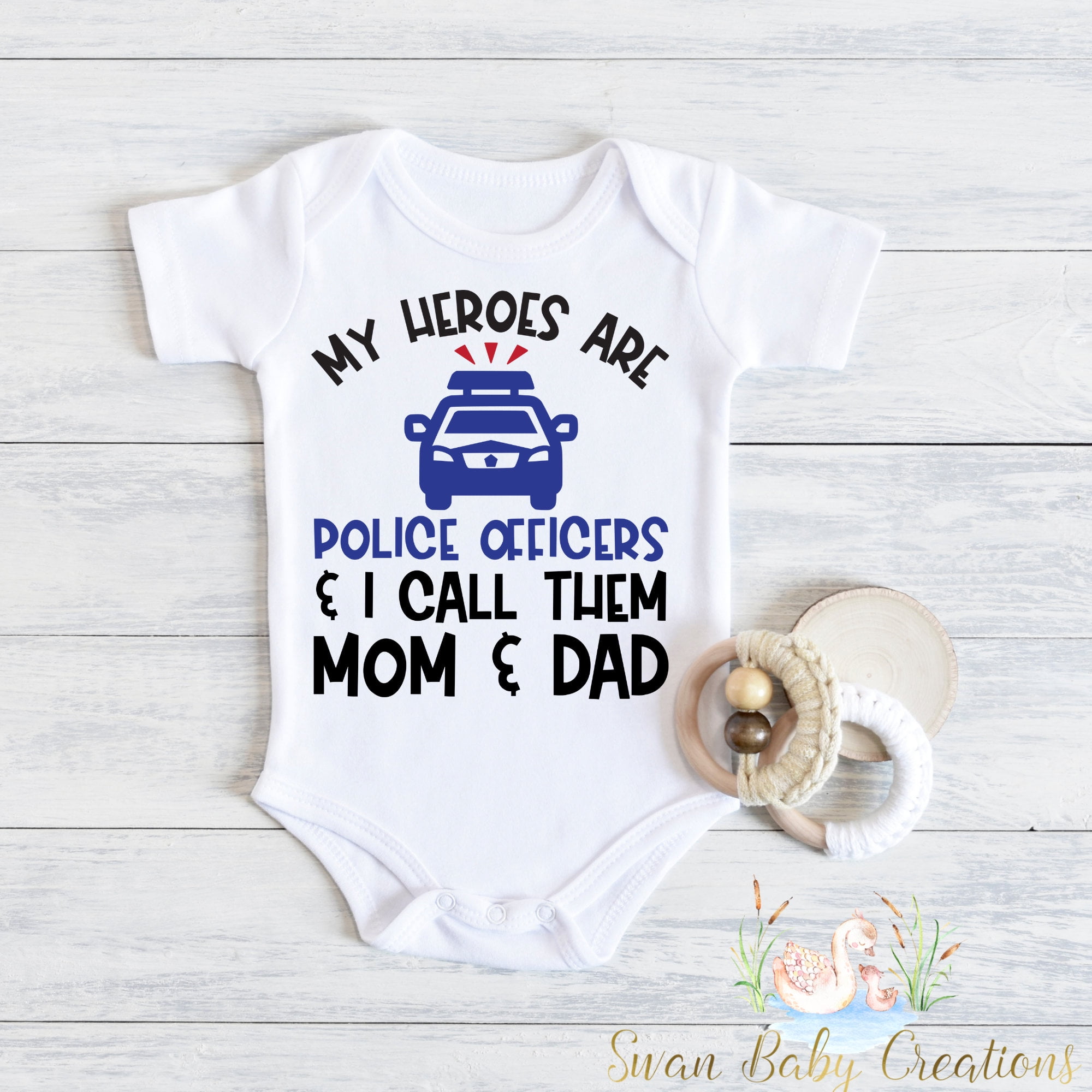 Cute Police Officer Bodysuit, My Heroes Are Police Officers, Mom And ...