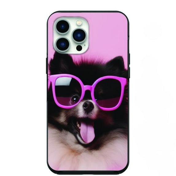 Cute Pomeranian Pink Sunglasses Fashion Dog Art for iPhone 17 11 12 13 ...