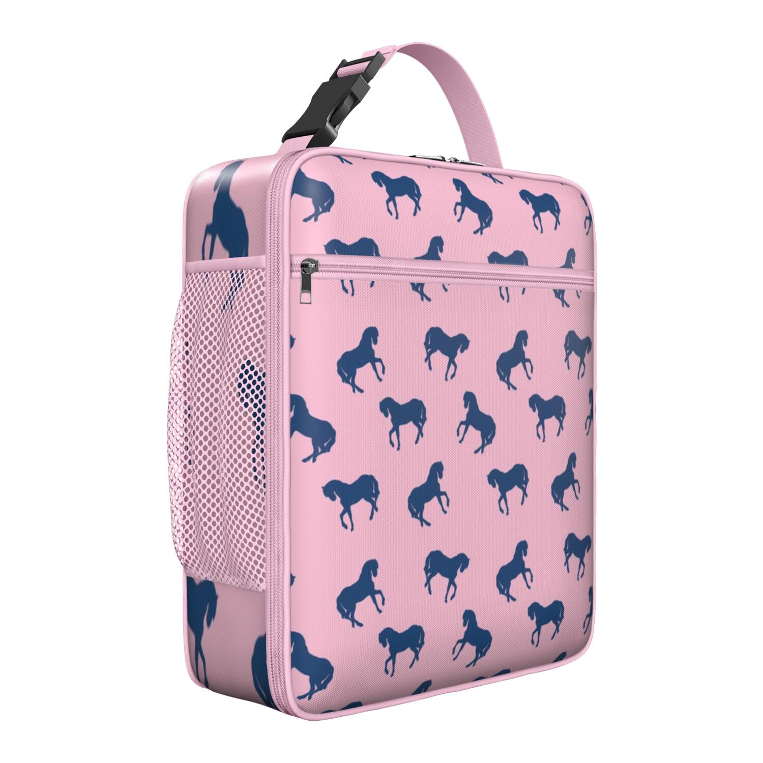 Cute Pony and Foal Pattern Lunch Box Tote, Wild Horse Print Thermal Bag ...