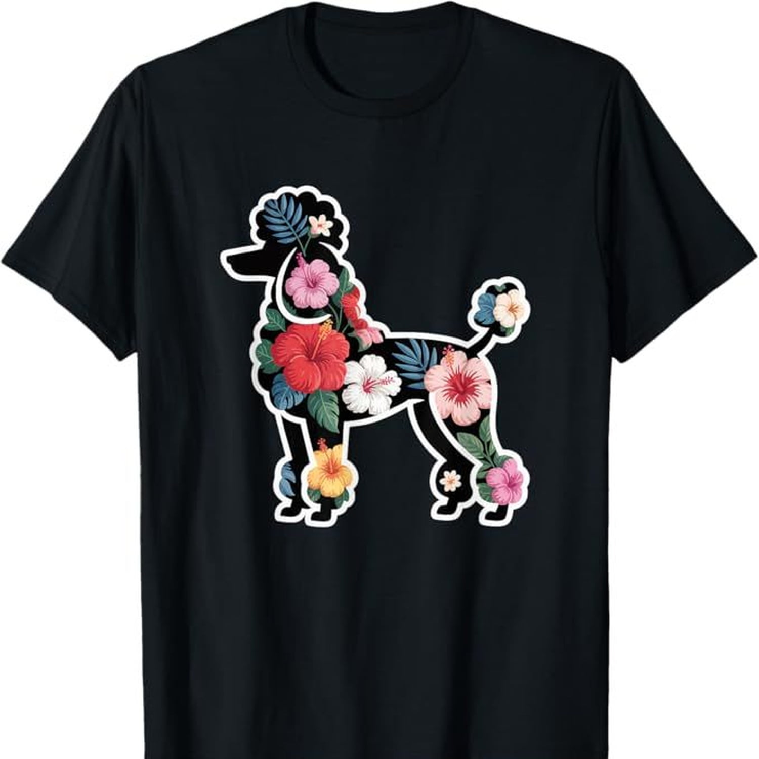 Cute Poodle Dog & Flowers StY1Le T-S1Hirt - Walmart.com