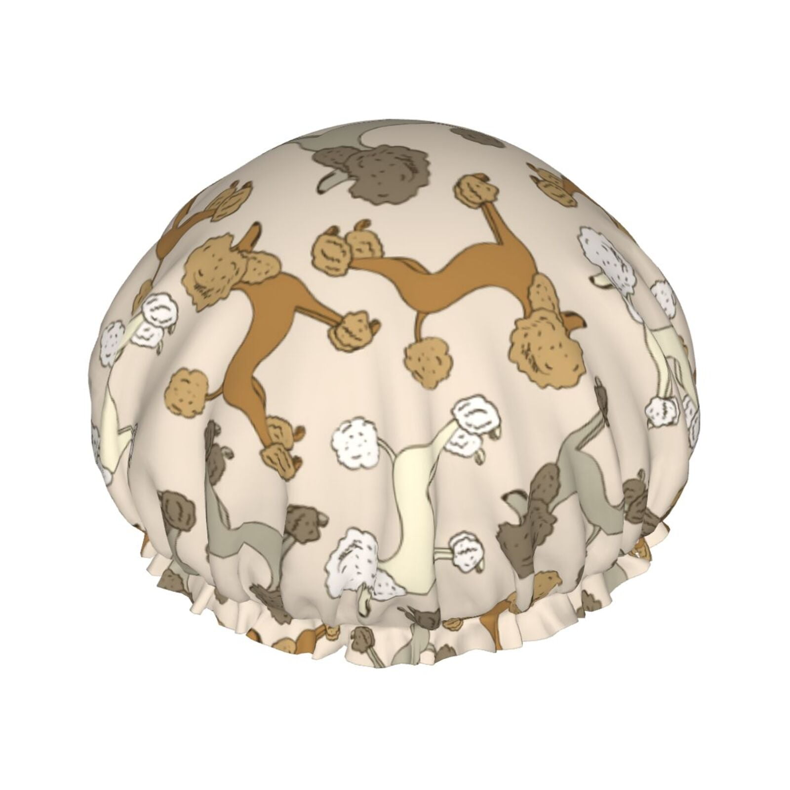 Cute Poodle Dog Shower Cap, Reusable Bath Hair Hat for all Hair Lengths ...
