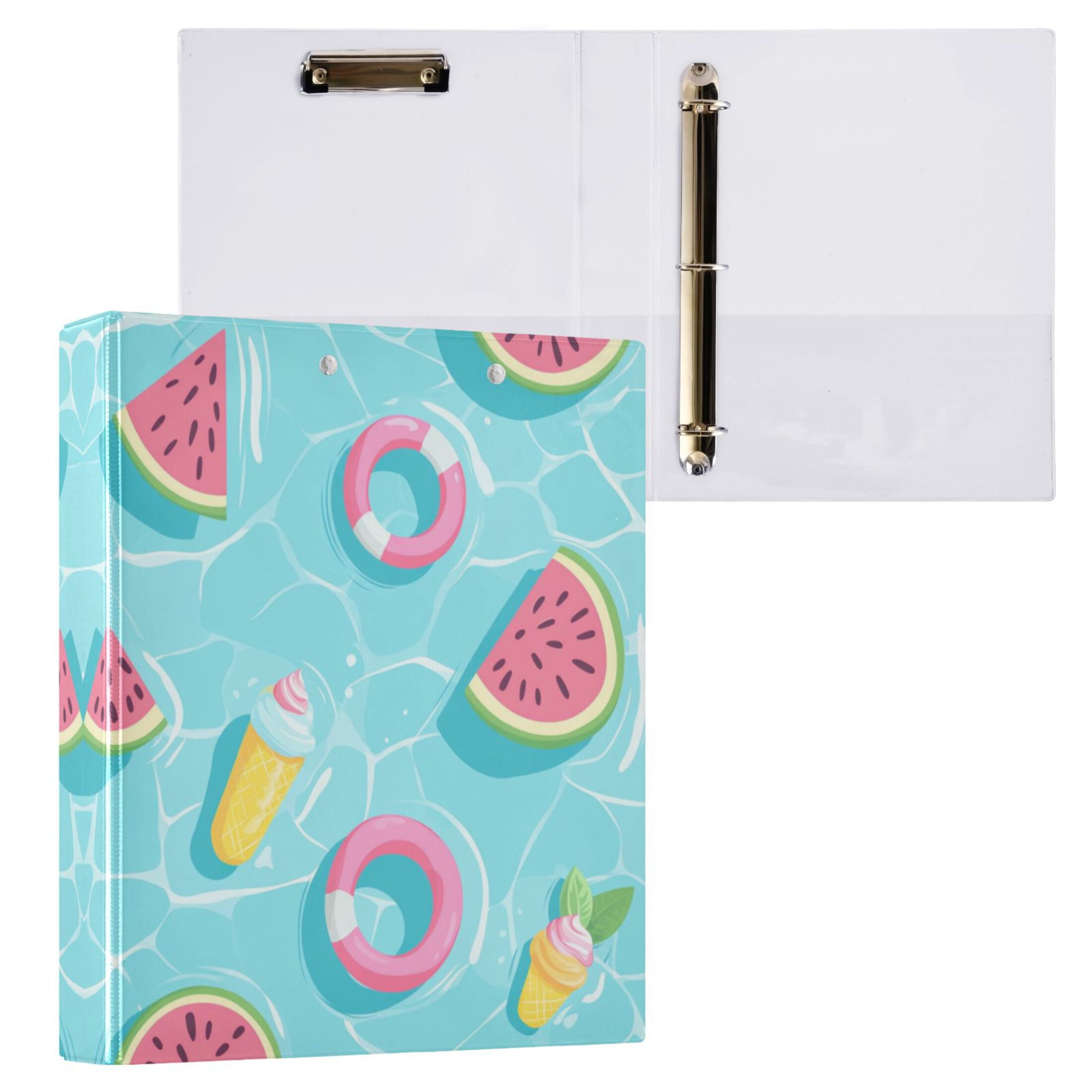 Cute Pool Background 3 Ring Hardcover Binders 1.5in Round Rings for ...