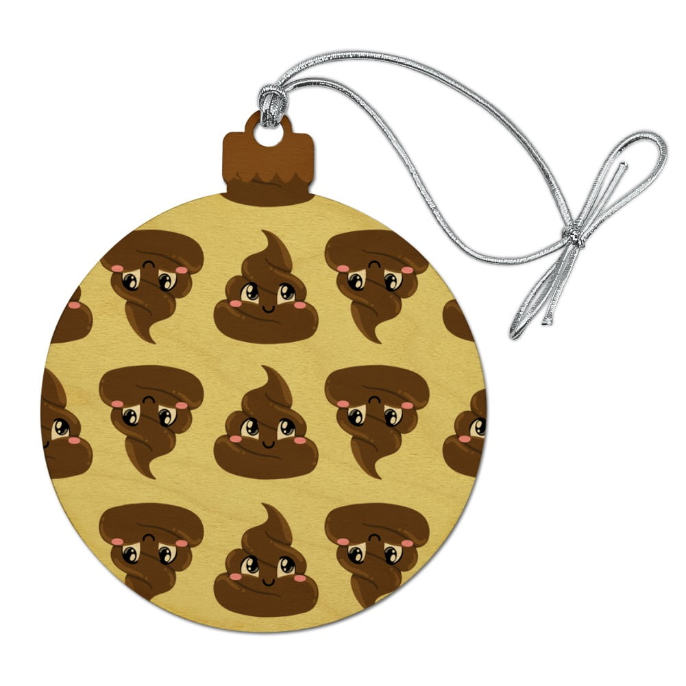 Cute Poop Pattern Wood Christmas Tree Holiday Ornament - Walmart.com
