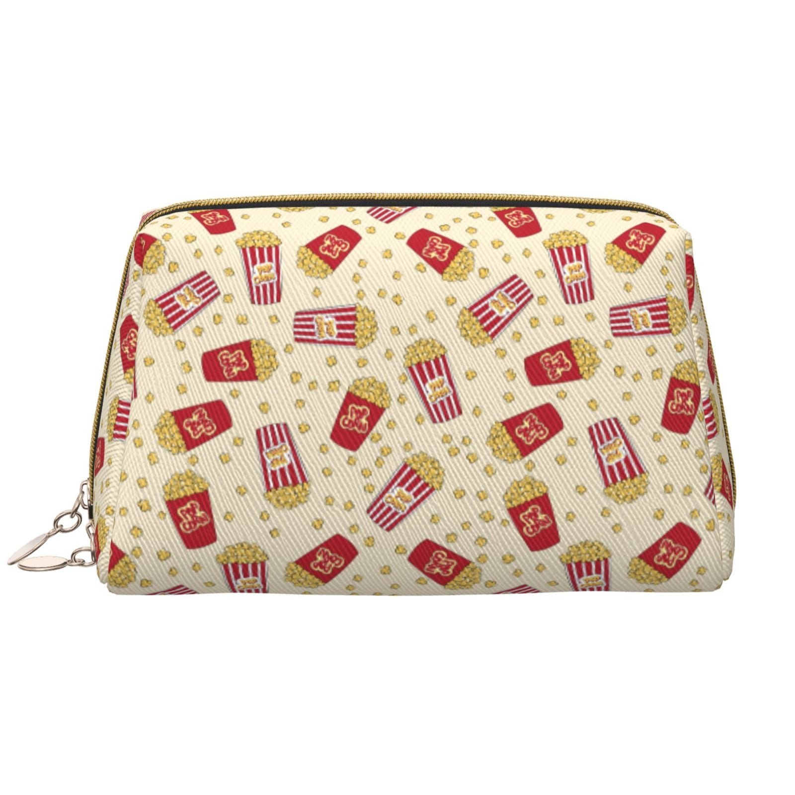 Cute Popcorn Red Makeup Bag, Large Capacity Cosmetic Bag Portable ...