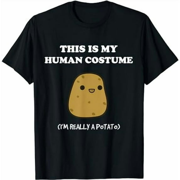 Cute Potato Humor Human Costume Unisex Cotton Graphic Tee Shirt ...