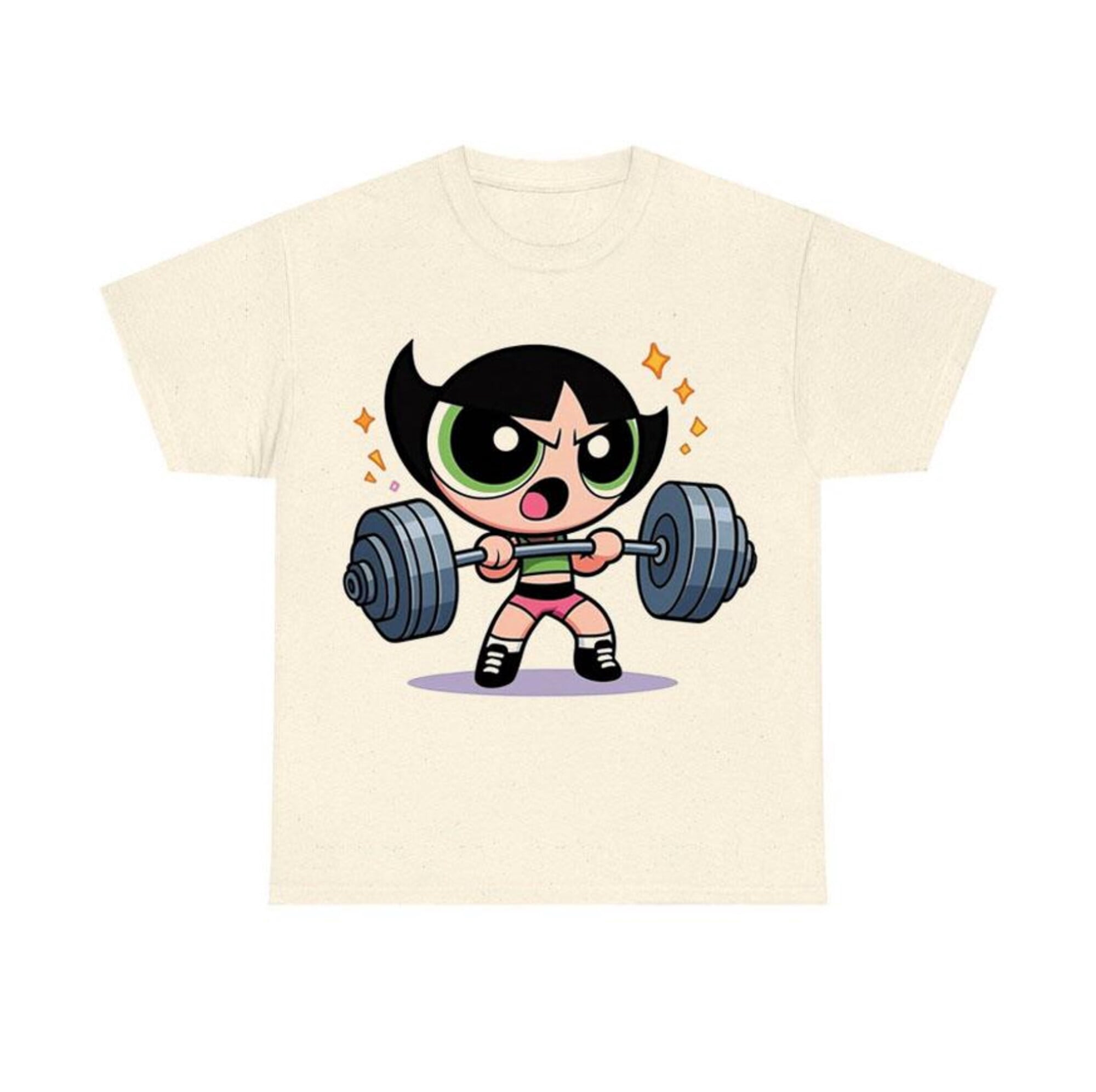 Cute Powerpuff Strong Girl Gym Graphic TShirt Y2K Fitness Tee Powerpuff ...