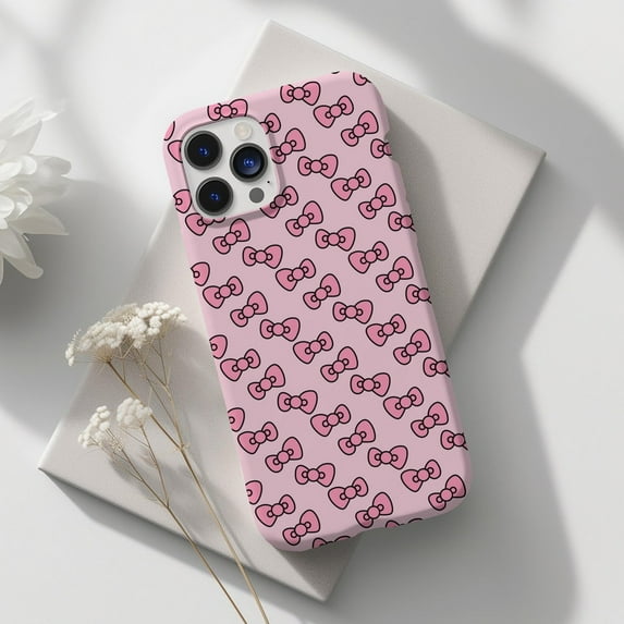 Cute Preppy Coquette Pink Bow Phone Case with iPhone 17 to 11 Pro Max ...