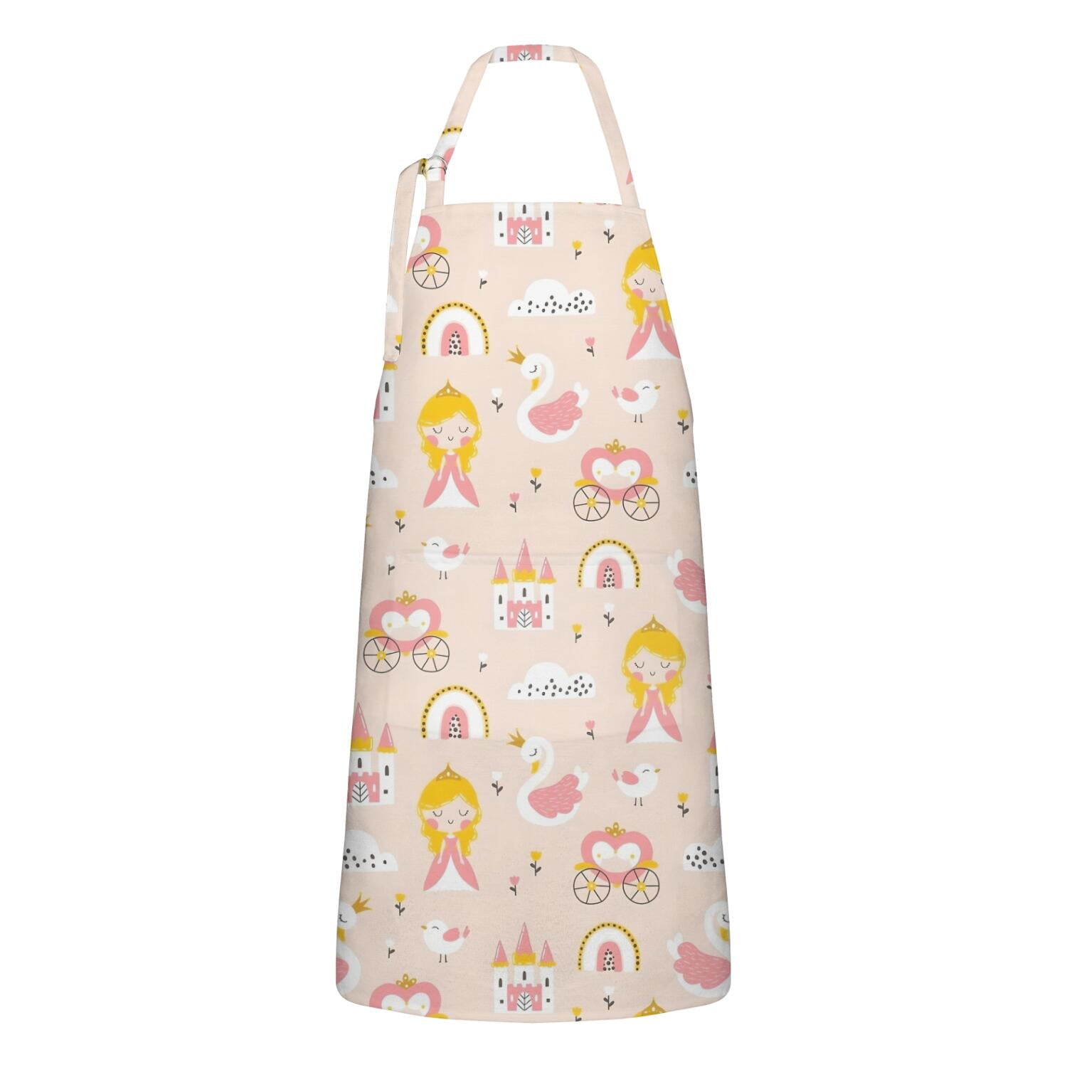 Cute Princess Castle Pattern Apron-Garden Aprons for Women with Pockets ...