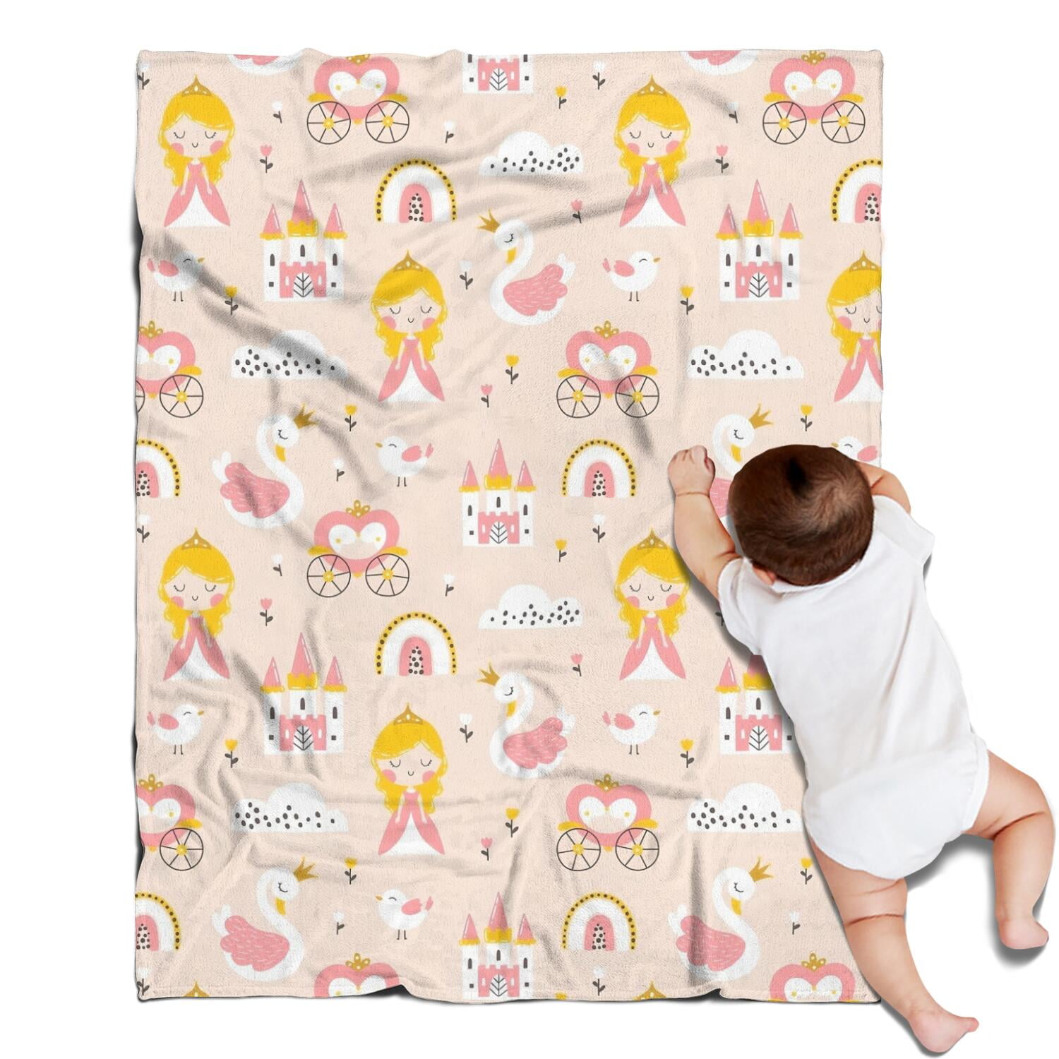 Cute Princess Castle Pattern Blanket,Comfortable Soft Lamb Wool Throw ...