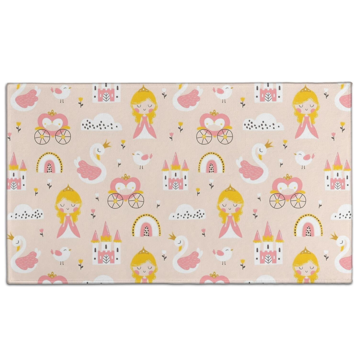 Cute Princess Castle Pattern Door Rugs,Washable Non Slip Door Mats ...