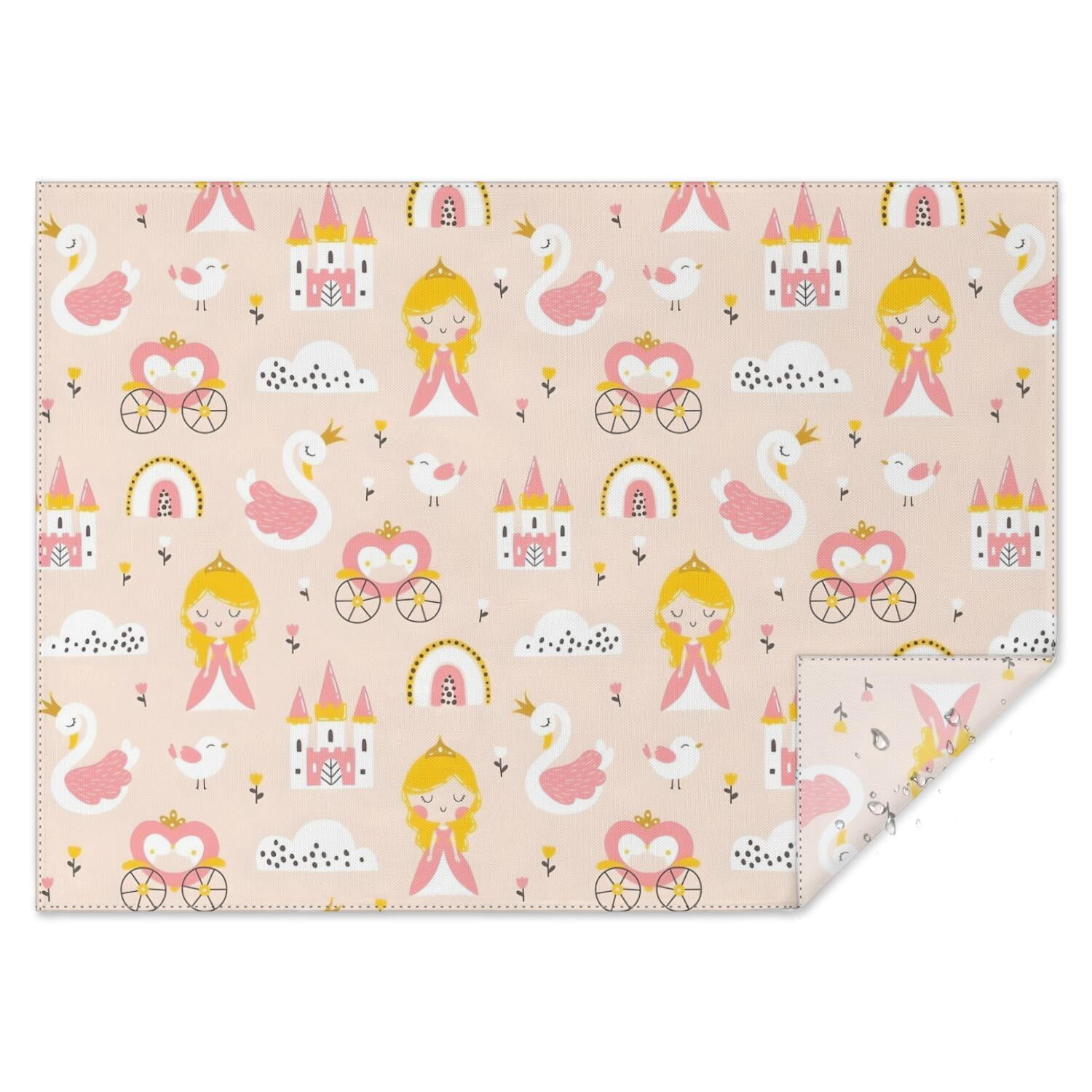 Cute Princess Castle Pattern Rectangle Tablecloth 60"x84",Waterproof ...
