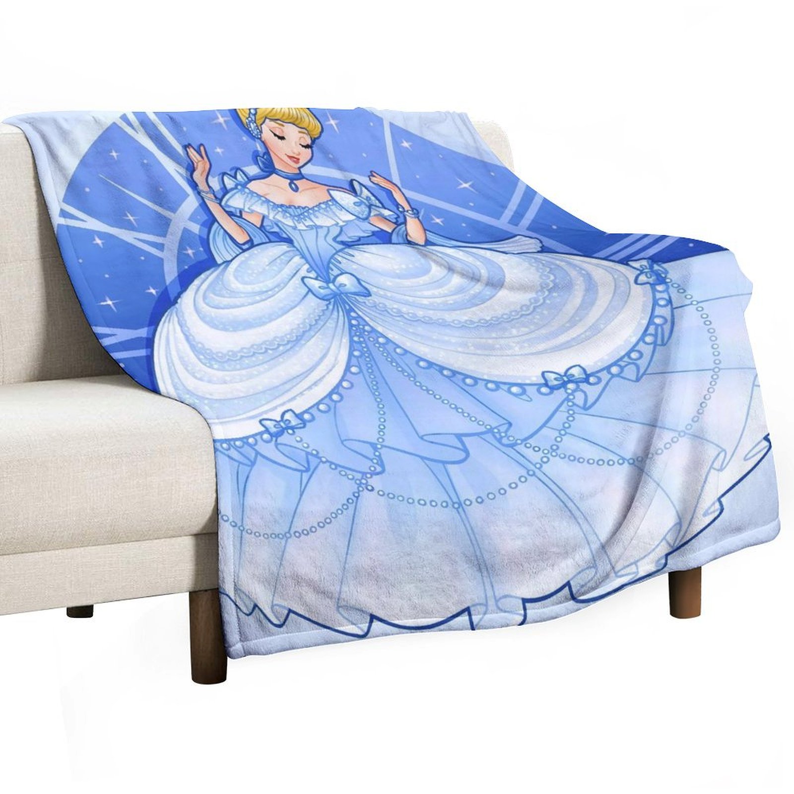Cute Princess Cinderella Blanket Anime Flannel Throw Blanket Warm Soft ...