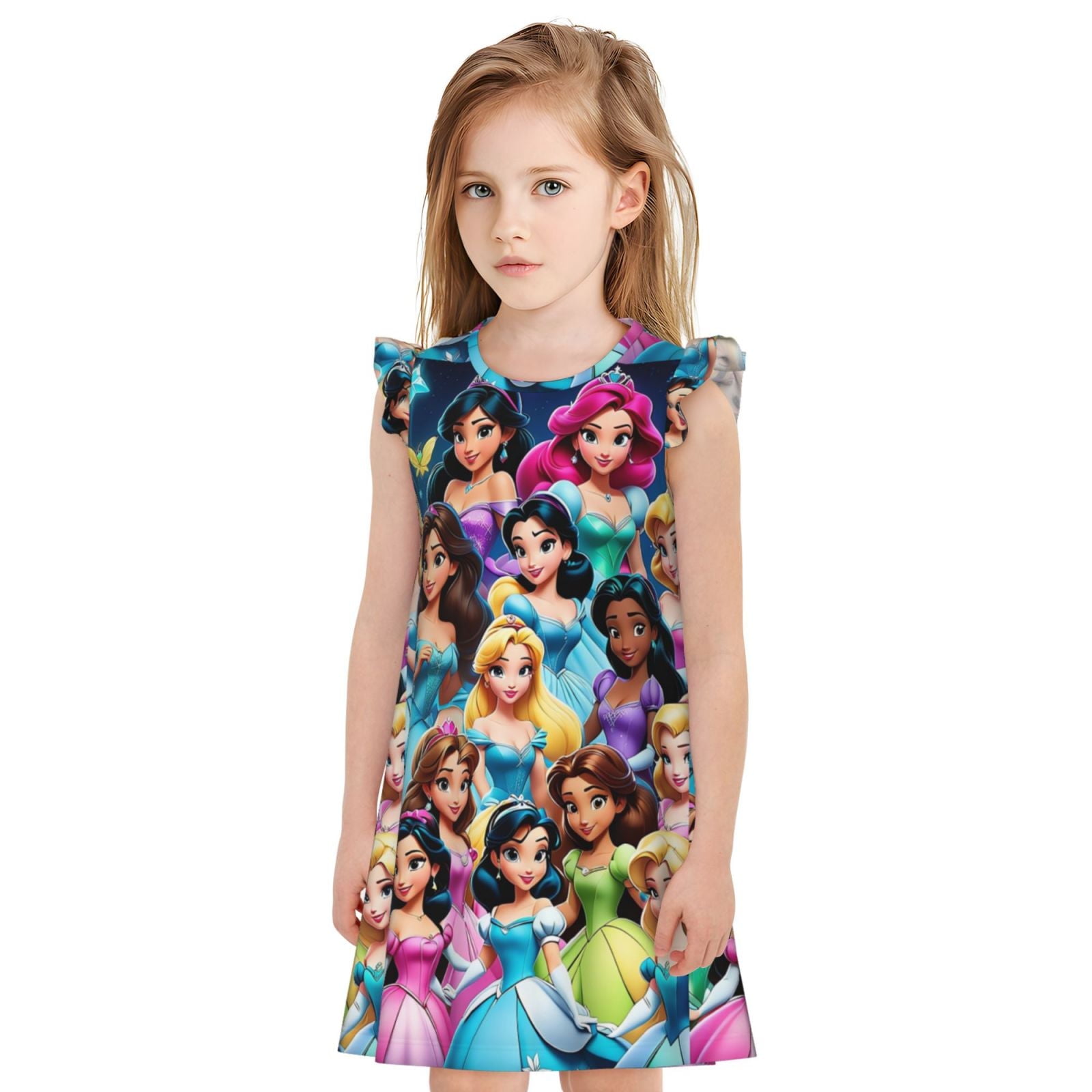 Cute Princess Girls Nightgowns Pajamas Dress Short Sleeve Pjs for Kids ...