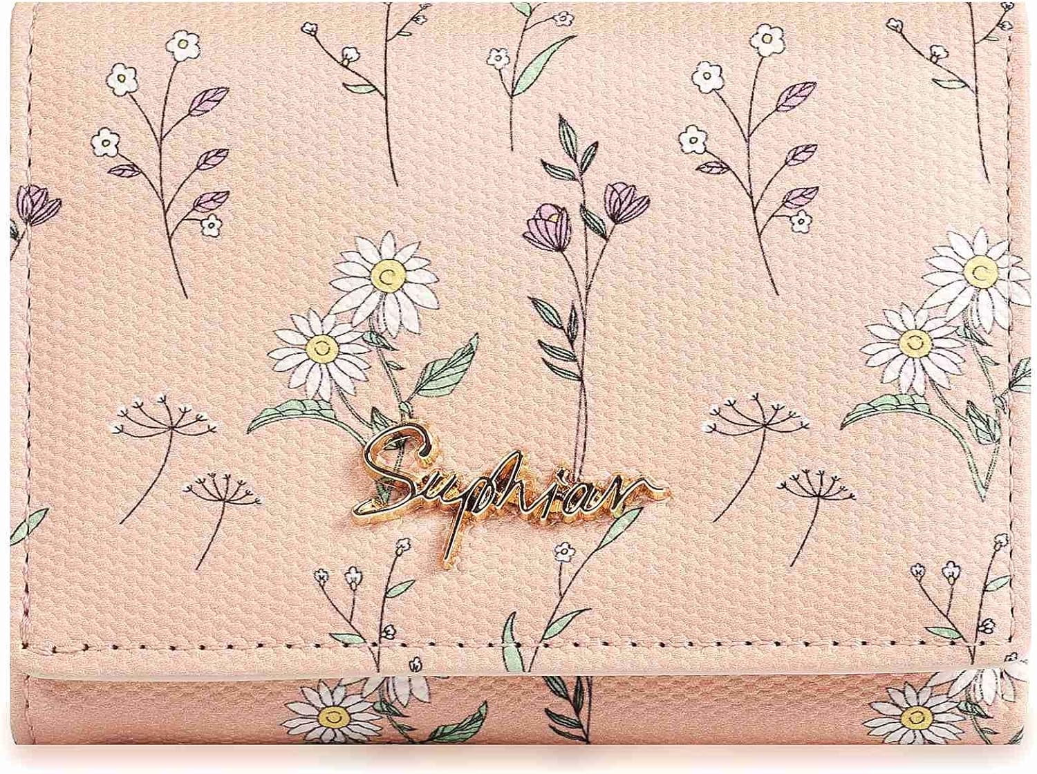 Cute Printed Floral Wallet Card Holder, Small Trifold Mini Thin Short ...