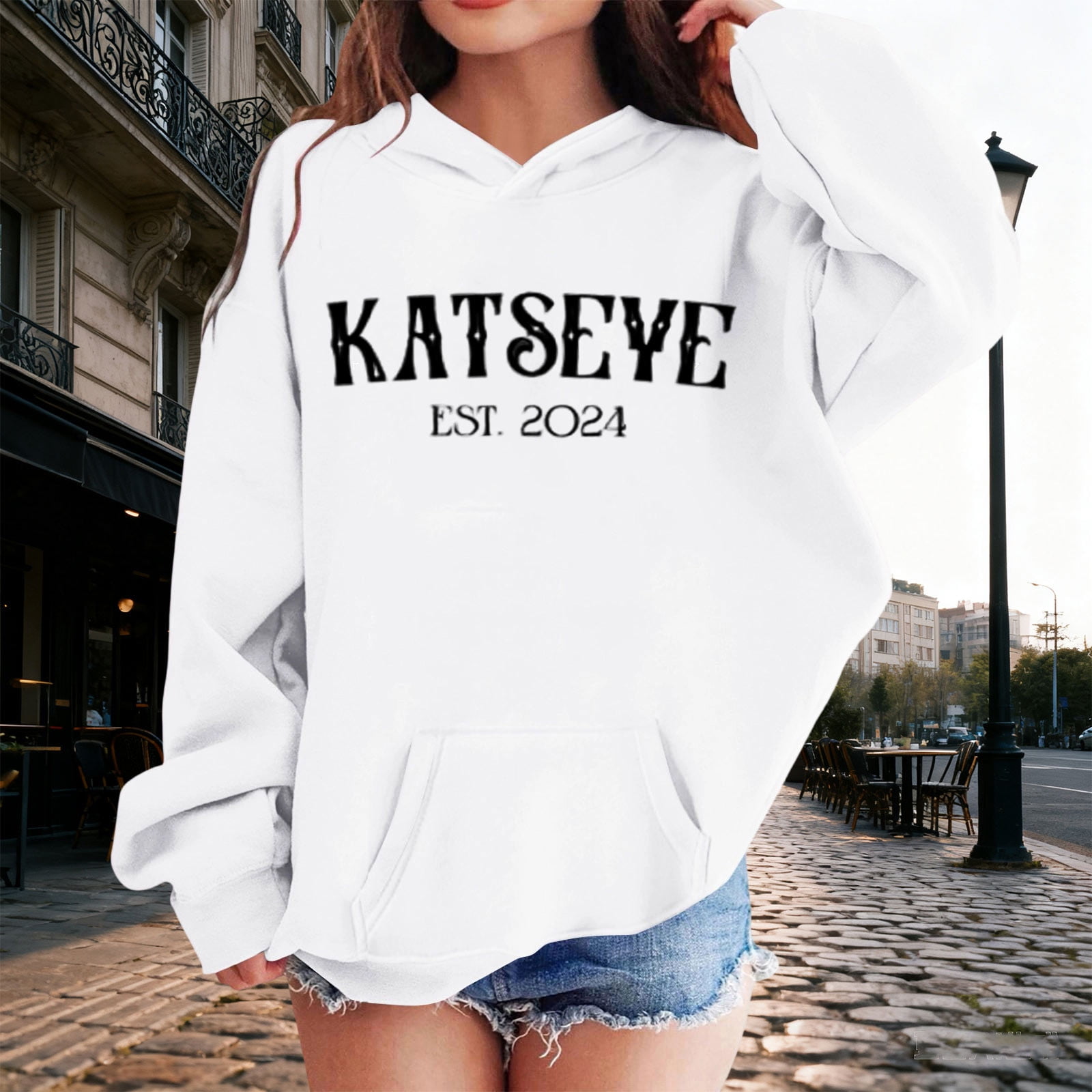 Cute Printed Pullover Hoodie for Girls, Soft Sweatshirt with Graphic ...