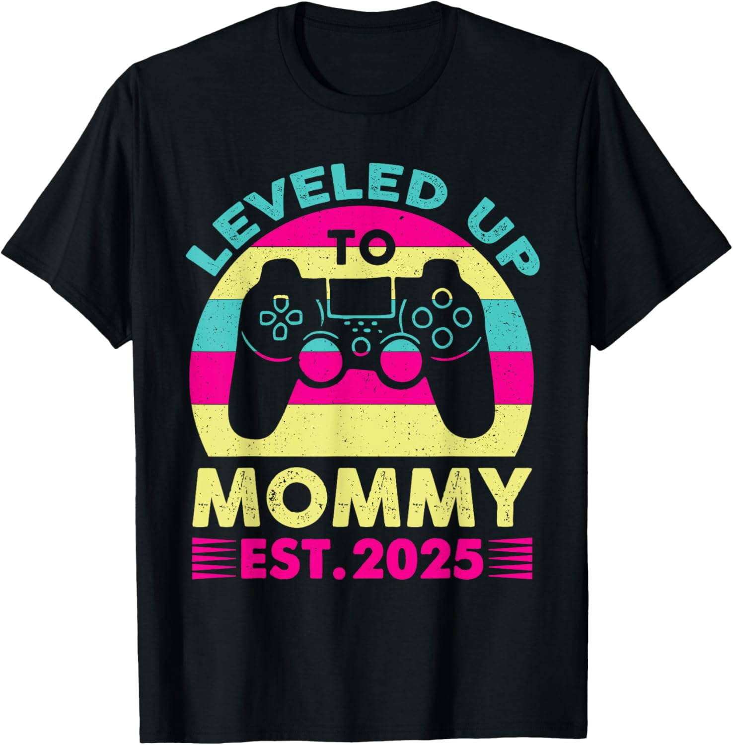 Cute Promoted to Mom 2025 Funny Leveled Up to Mom 2025 Gamer T-Shirt ...