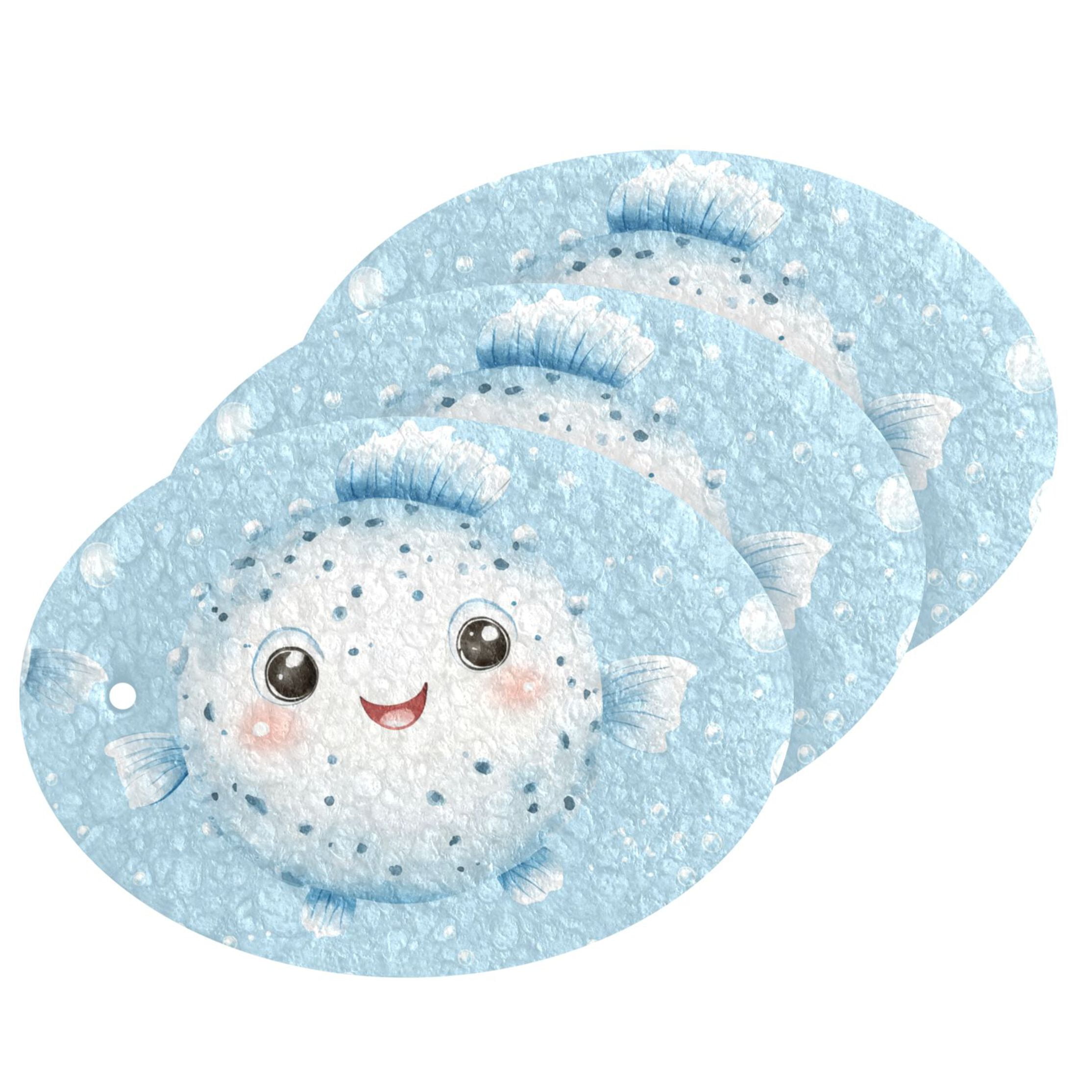 Cute Puffers 3 Dish Sponges Bulk Delicate Clean Non Scratch Compressed ...