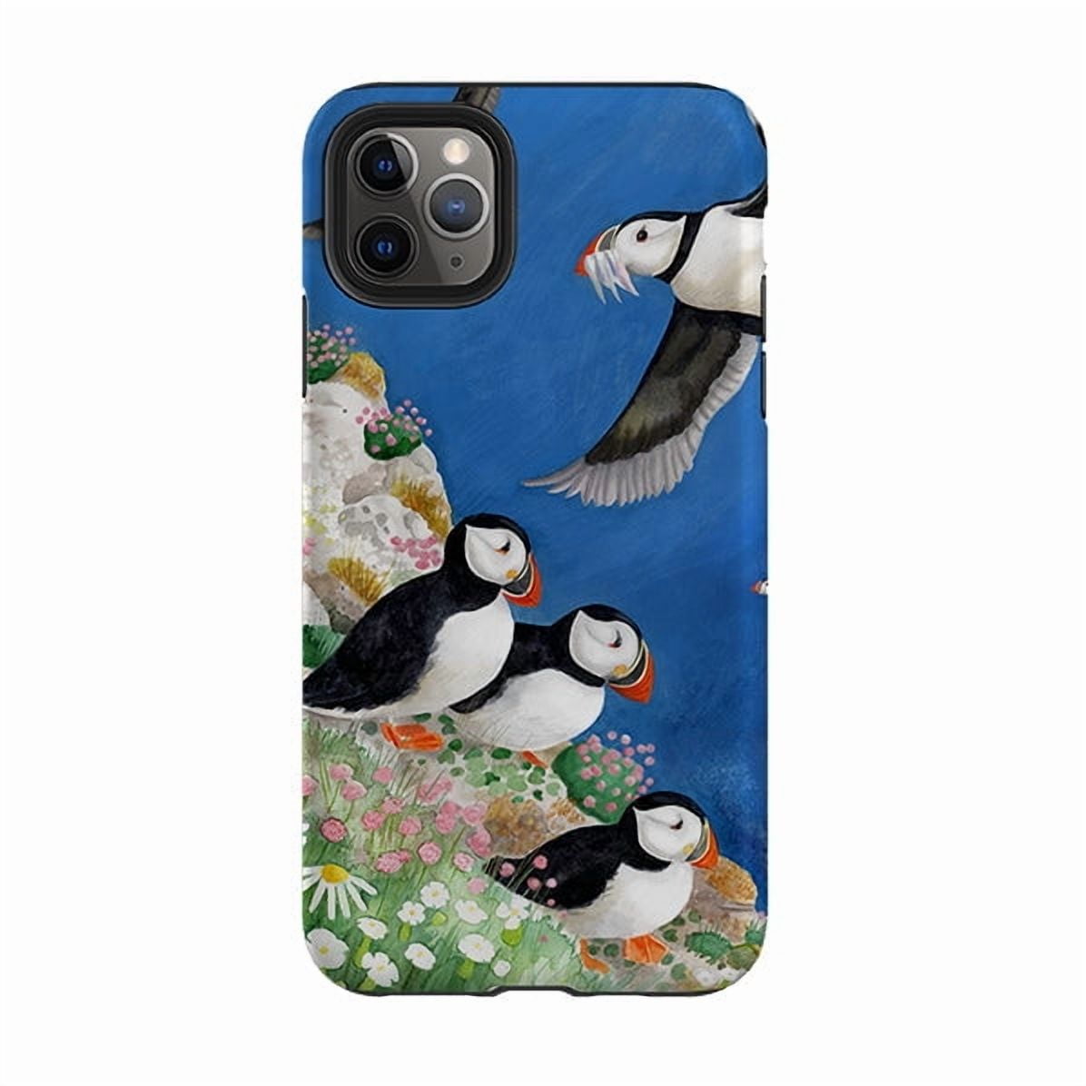 Cute Puffins Coastal Seabird Art Phone Case for iPhone 16 15 14 13 12 ...