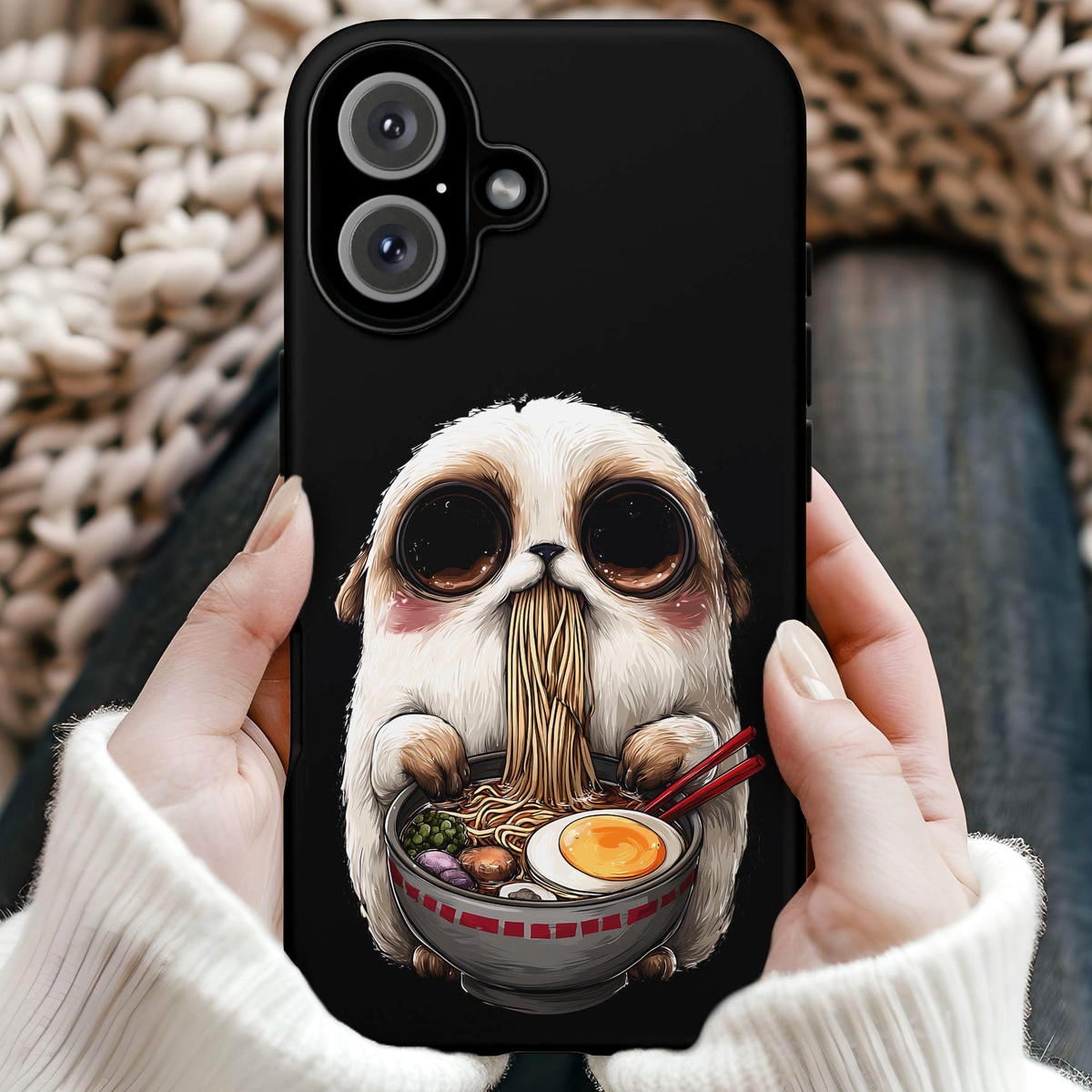 Cute Pug Ramen Funny Kawaii Puppy Phone Case iPhone 17 to 11 Pro Max ...