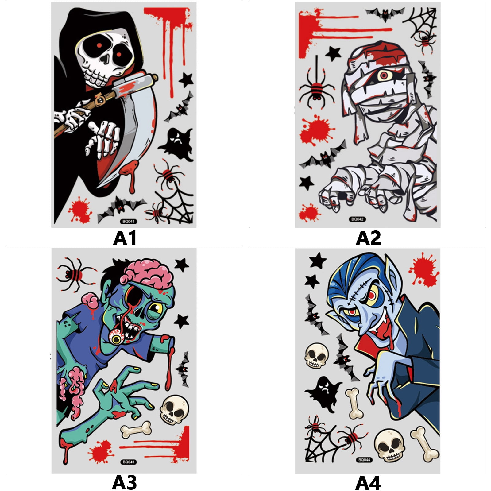 Cute Pumpkin Ghost Black Cat Bat,Halloween Decorations Window Clings ...