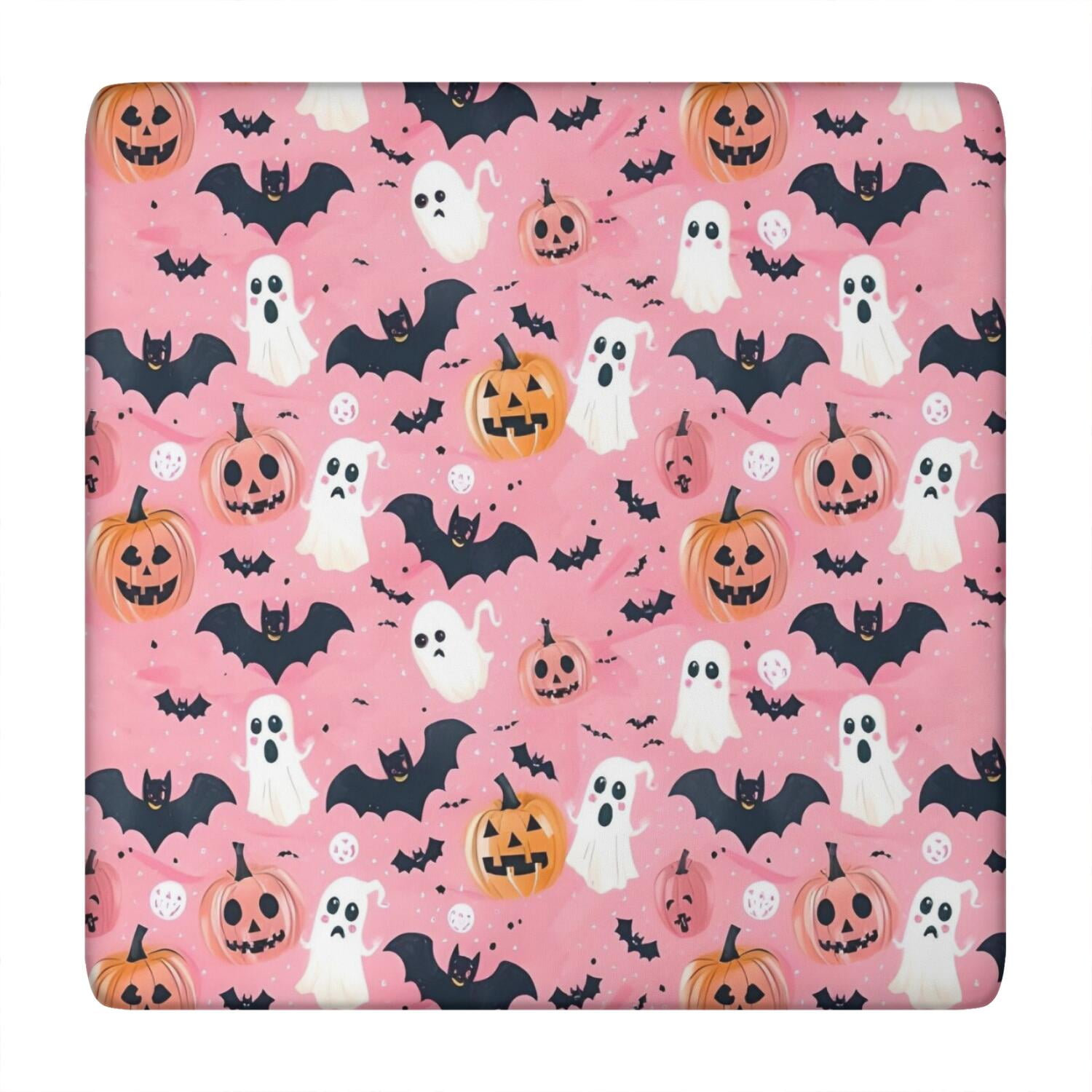 Cute Pumpkin Ghost Halloween Pattern Square Fitted Tablecloth with ...