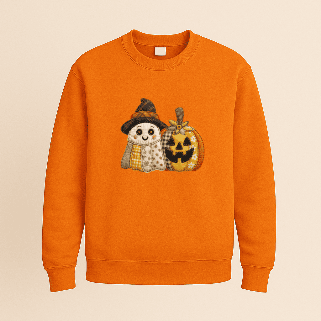 Cute Pumpkin Scarecrow Autumn Harvest Cartoon Retro Inspired Sweatshirt ...