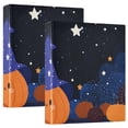 Cute Pumpkin at Halloween Starry Night Round Ring Binder 3 Rings 1.5 ...