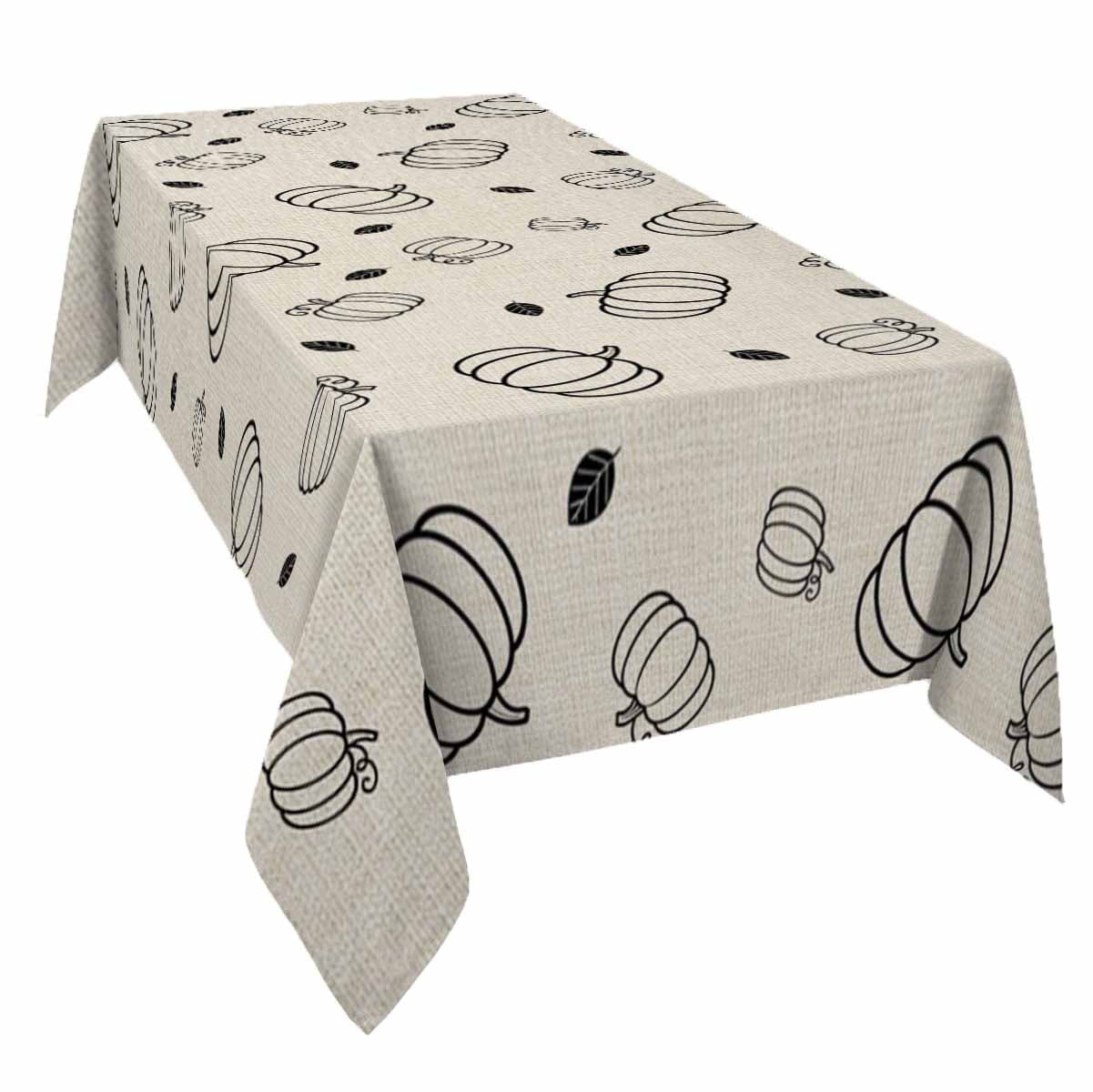 Cute Pumpkins Beige Rectangle Tablecloth Waterproof & Stainproof ...
