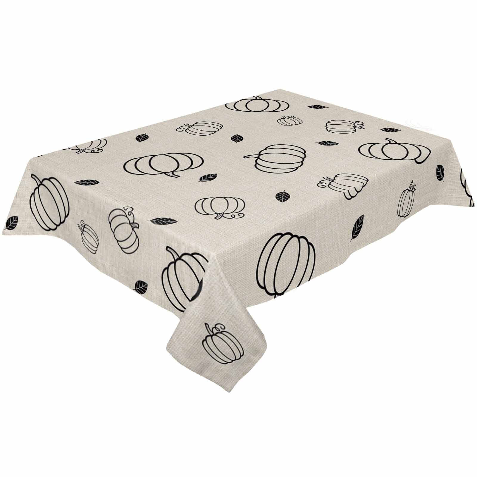 Cute Pumpkins Beige Rectangle Tablecloth Waterproof & Stainproof ...