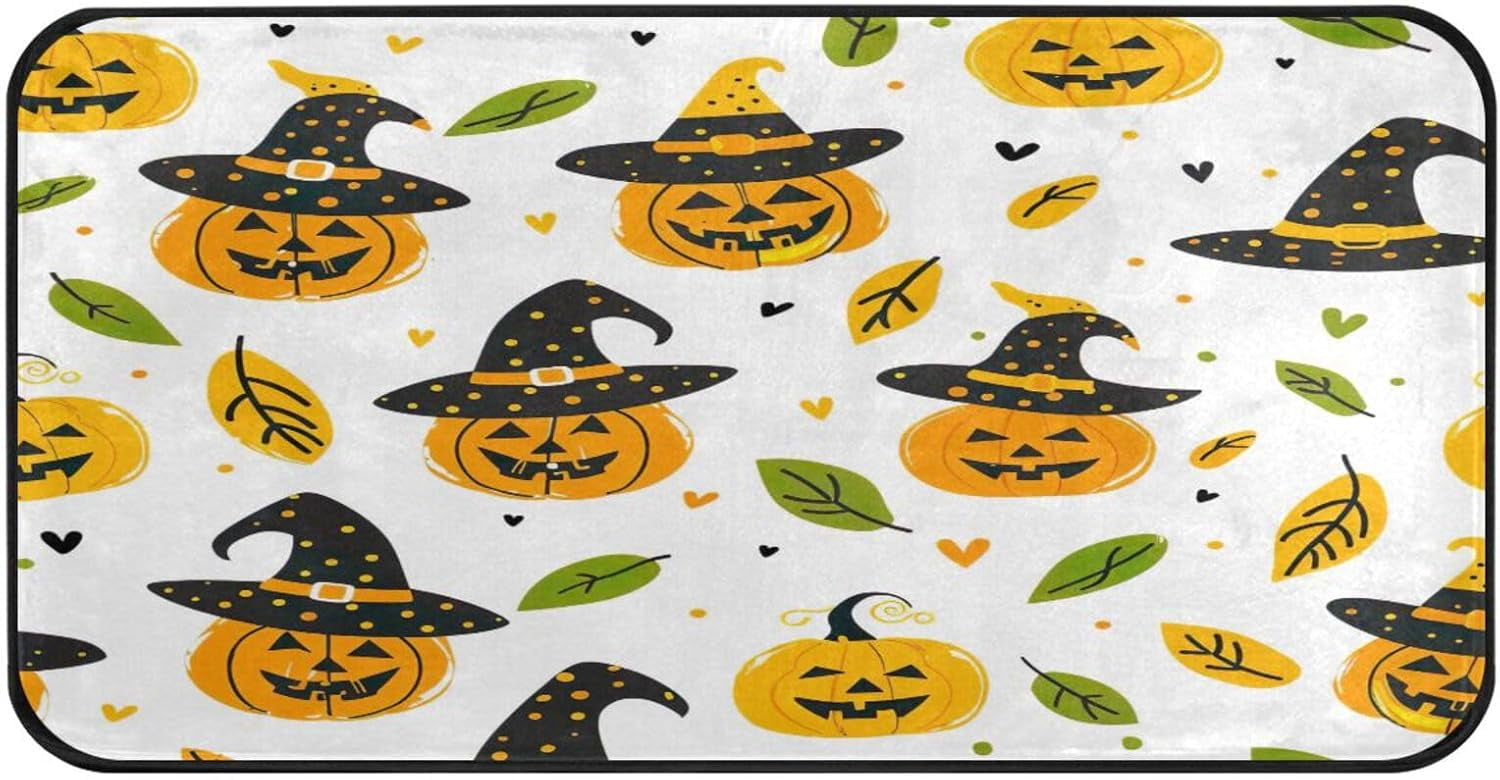 Cute Pumpkins Kitchen Rug Cushioned Anti Fatigue Kitchen Mat Non Slip ...