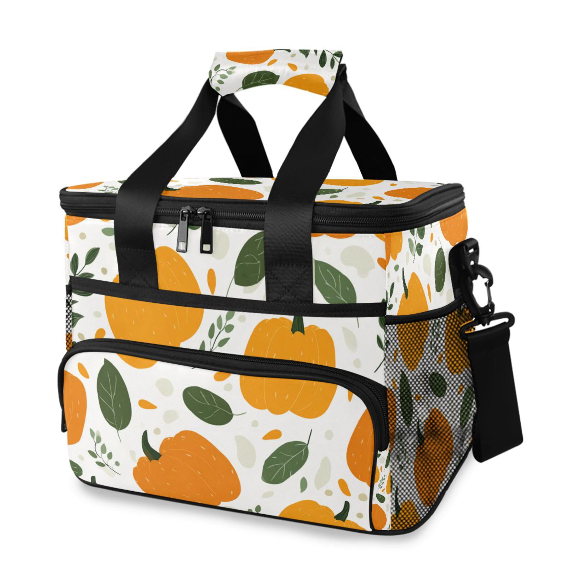 Cute Pumpkins Leaves Thanksgiving Portable Cooler Lunch Box Reusable ...