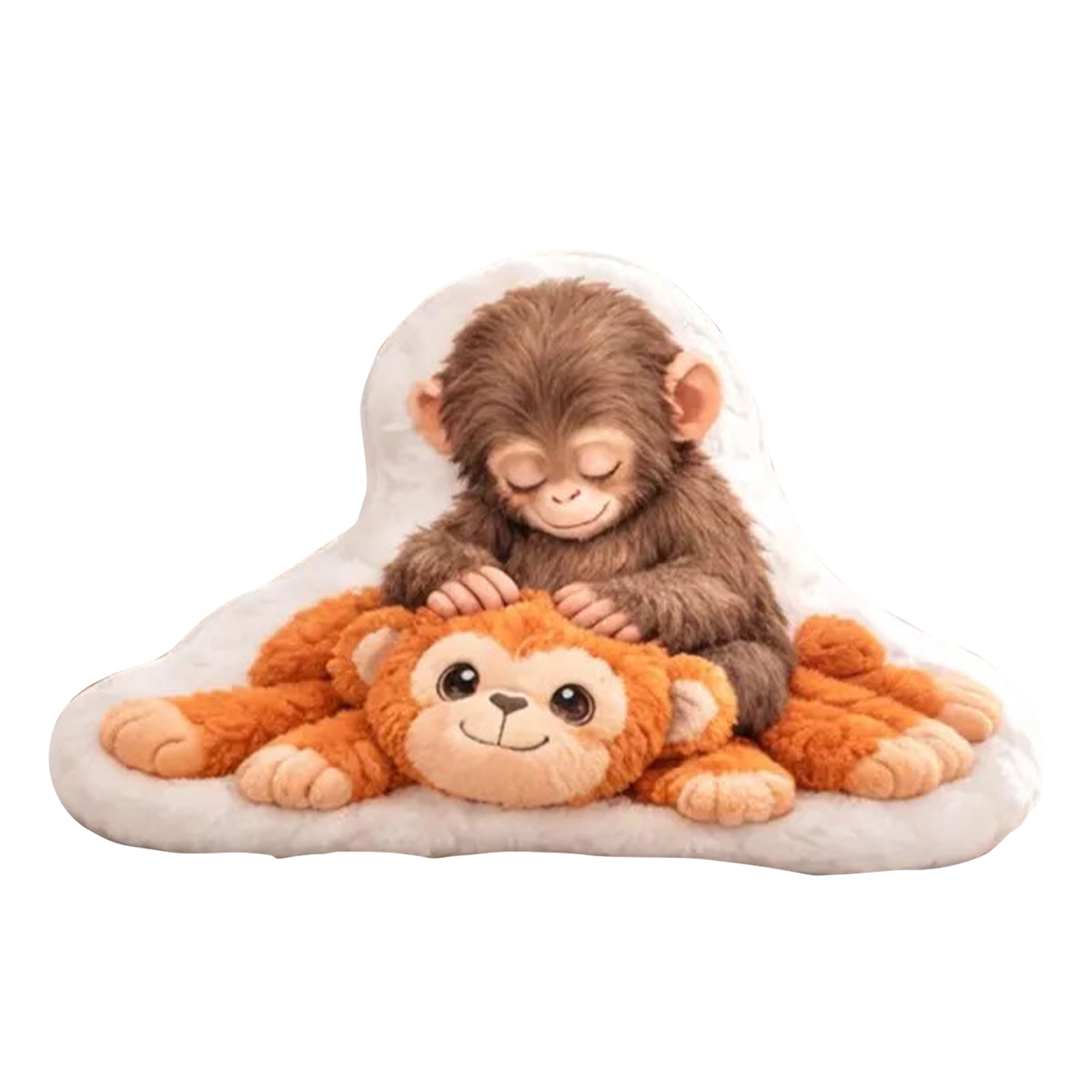 Cute Punch The Monkey Cuddling Plush Toy Meme Inspired Throw Pillow ...