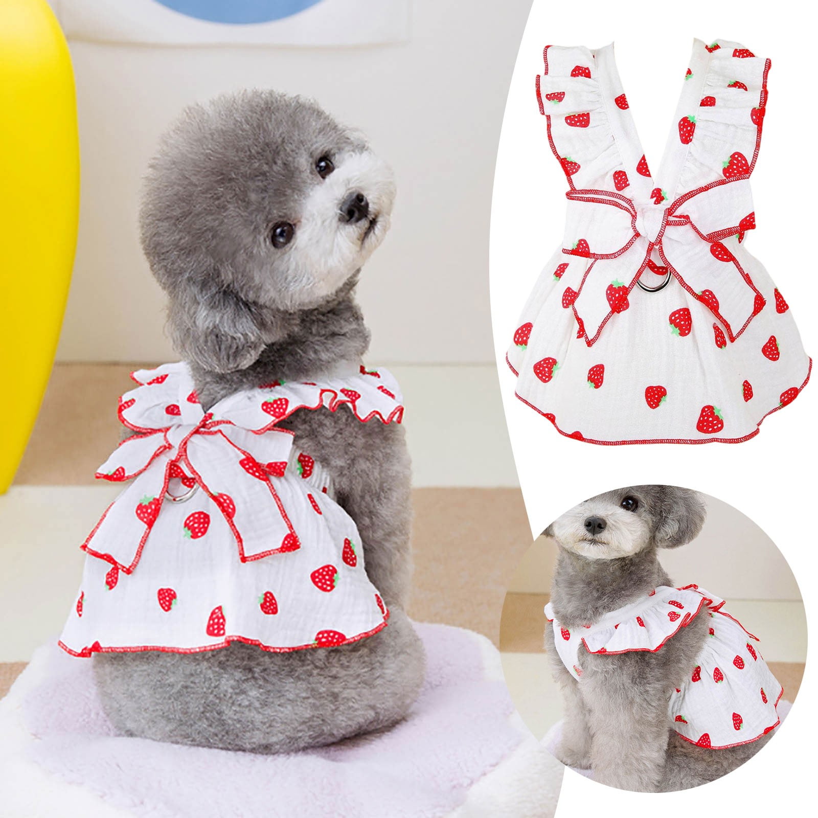 Cute Puppy Dog Clothes for Girls with Stylish Band Rings and Bow ...
