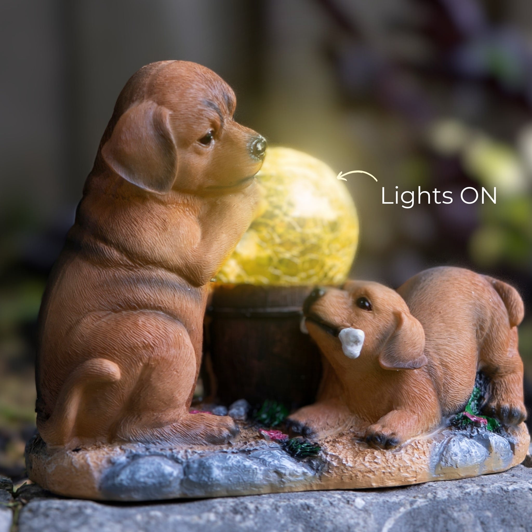 Cute Puppy Dogs Garden Solar LED Light, Outdoor Decor, Garden Decor ...