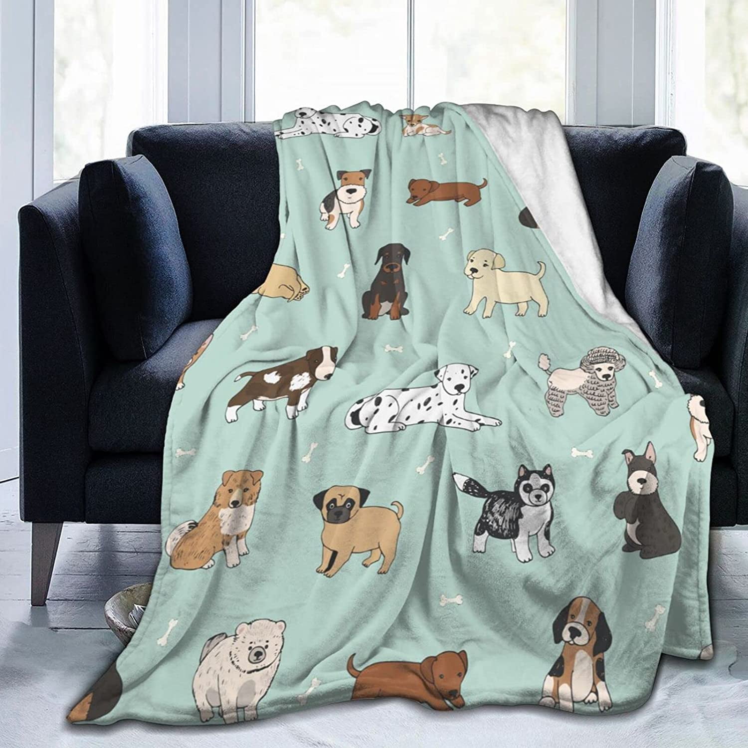 Cute Puppy Dogs Throw Blanket Ultra Soft Warm All Season Animals ...