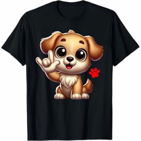 Cute Puppy Love You Sign Language ASL Dog Lover T-Shirt - Walmart.com