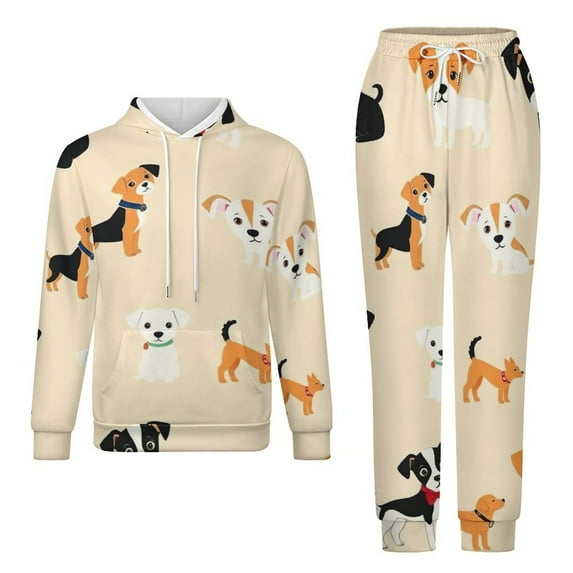 Cute Puppy Pattern(6) Hoodie + Pants Suit Cool Men/Women 2 Pcs ...