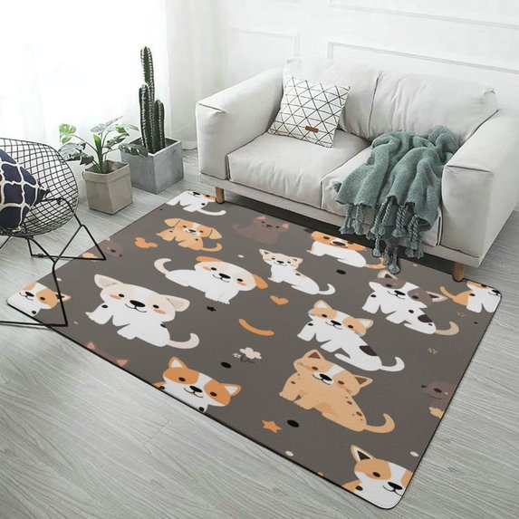 Cute Puppy Pattern Design. Carpet Living Room Sofa Non-Slip Wear ...
