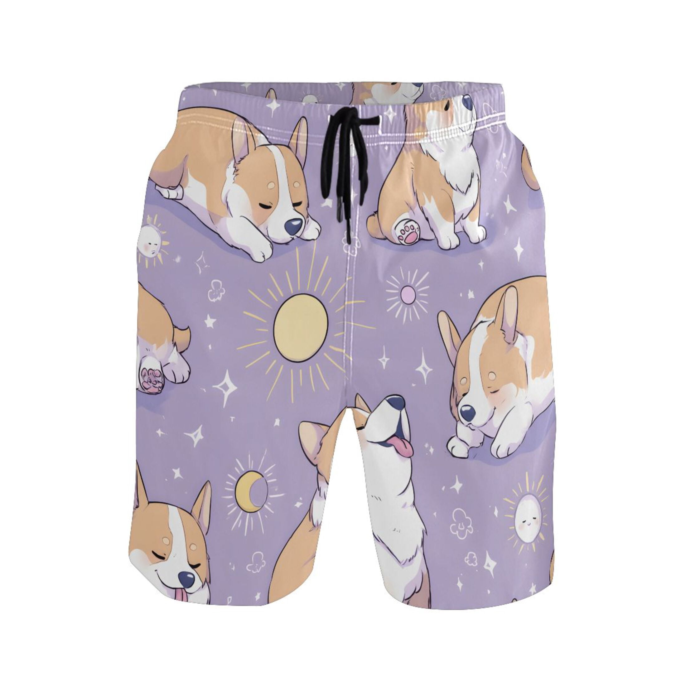 Cute Puppy Pattern Mens Swim Trunks Quick Dry Board Shorts Breathable ...