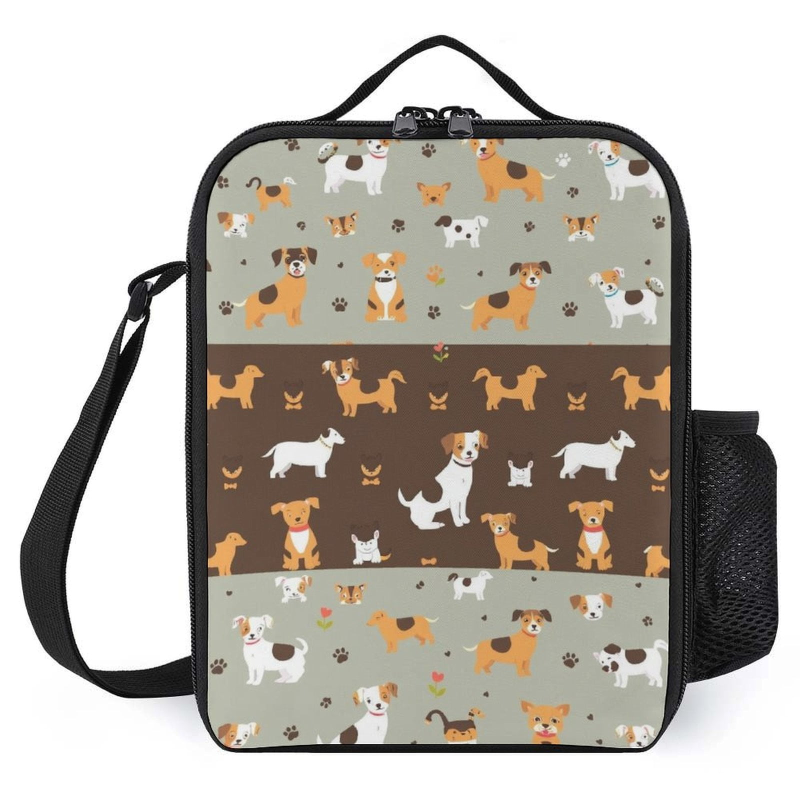Cute Puppy Patterns Lunch Box for Women Portable Lunch Bag Reusable ...