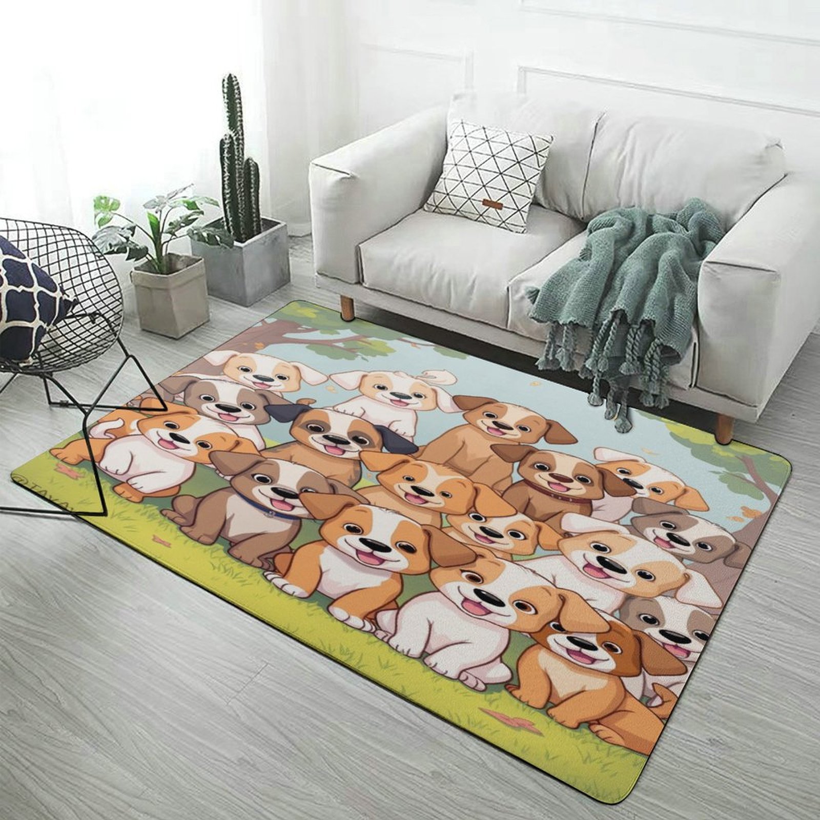 Cute Puppy Pileup Carpet Large Size Living Room American Style Rugs ...