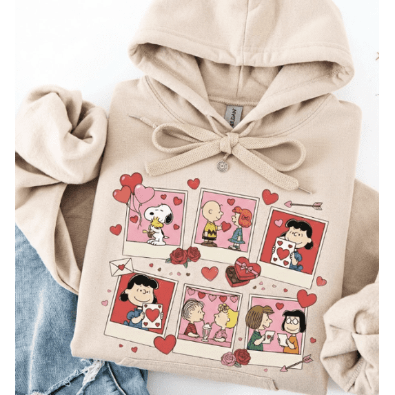 Cute Puppy Valentine And Friends Hoodie, Pink Heart Snoop Hoodie, Heart ...