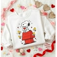 Cute Puppy Valentine Sweatshirt, Cartoon Puppy Love Letter Graphic ...