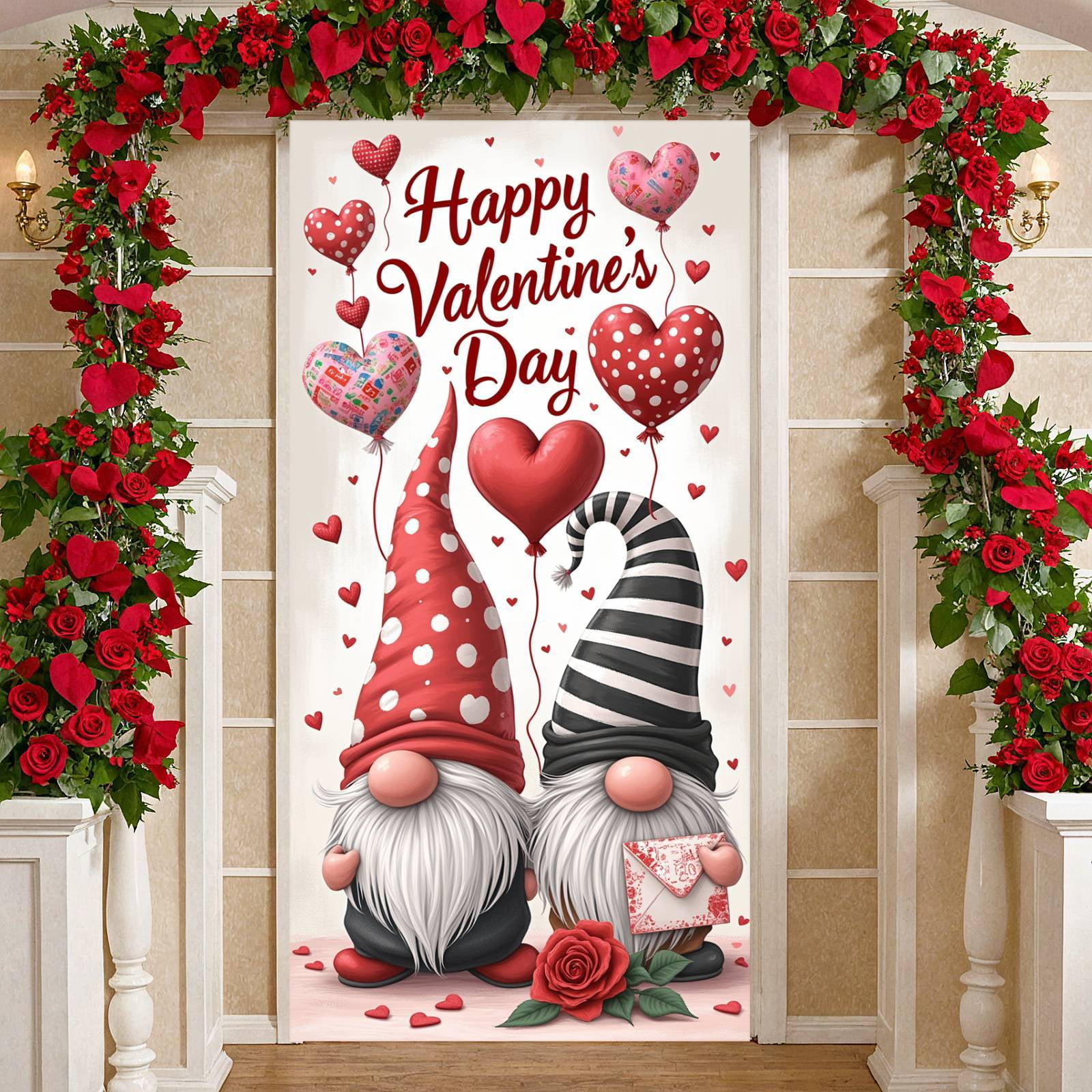 Cute Puppy Welcome Banner Pink Puppy Display Heart Pattern Donut Design ...