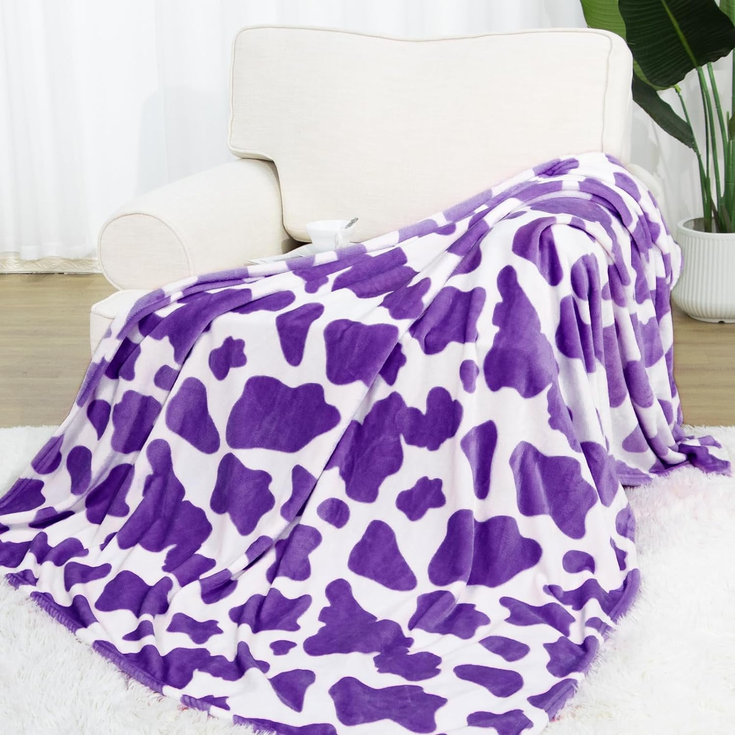 Cute Purple Blanket for Kids Soft Lightweight Lavender Lilac Violet ...