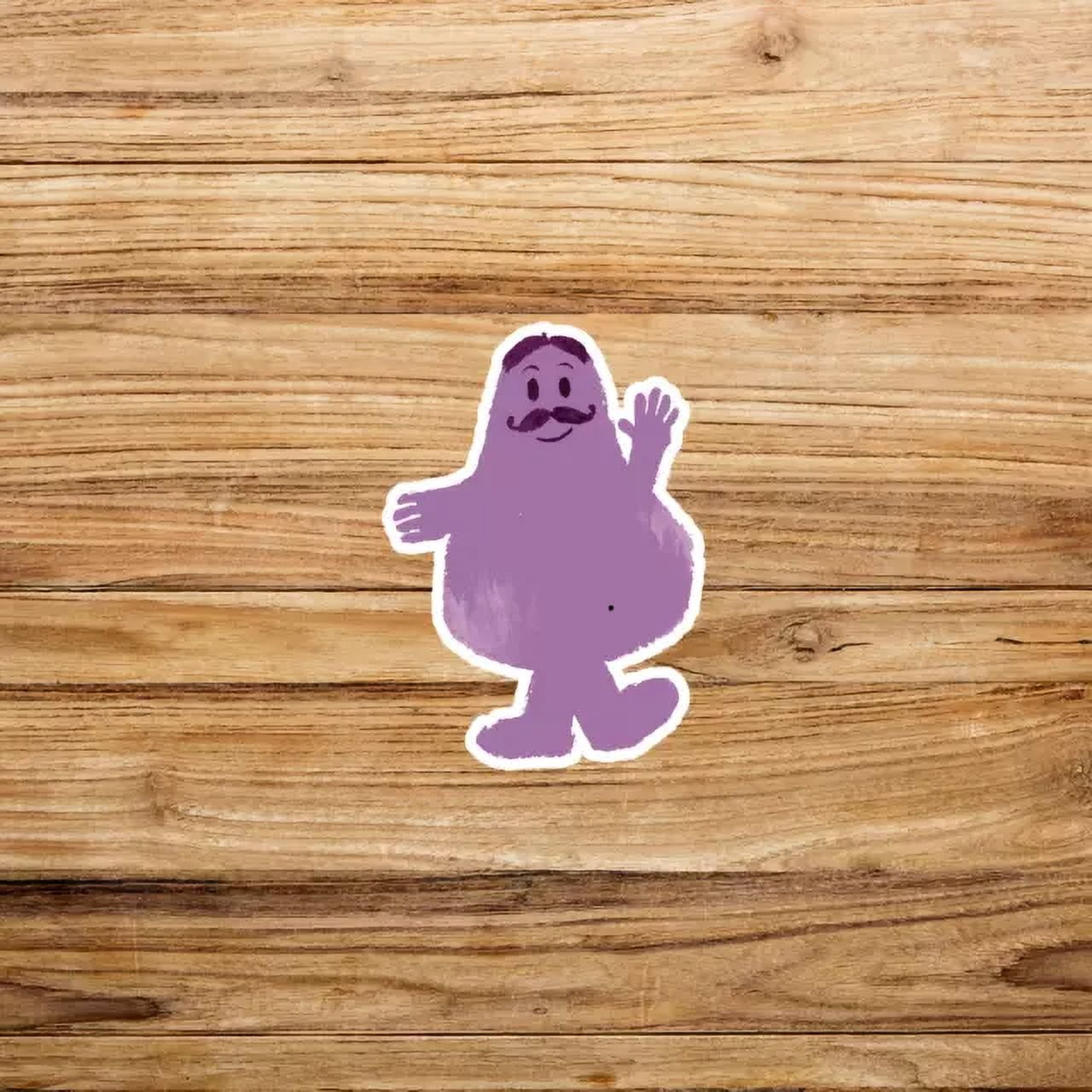 Cute Purple Mustache Blob Character Sticker - Adorable Fun ...