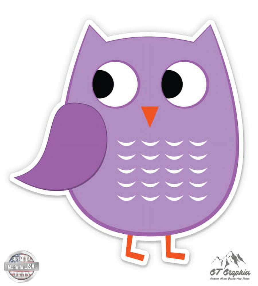 Cute Purple Owl Hoot - 8" Vinyl Sticker - For Car Laptop I-Pad ...